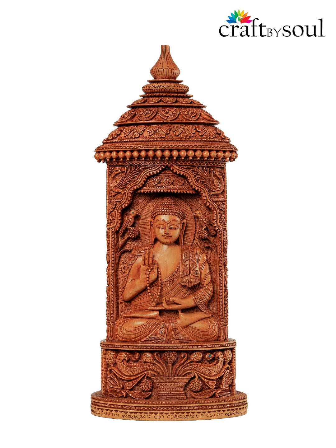 Brass Buddha Statue, 27 CM Brass Lord Buddha Idol, Outdoor Indoor ...