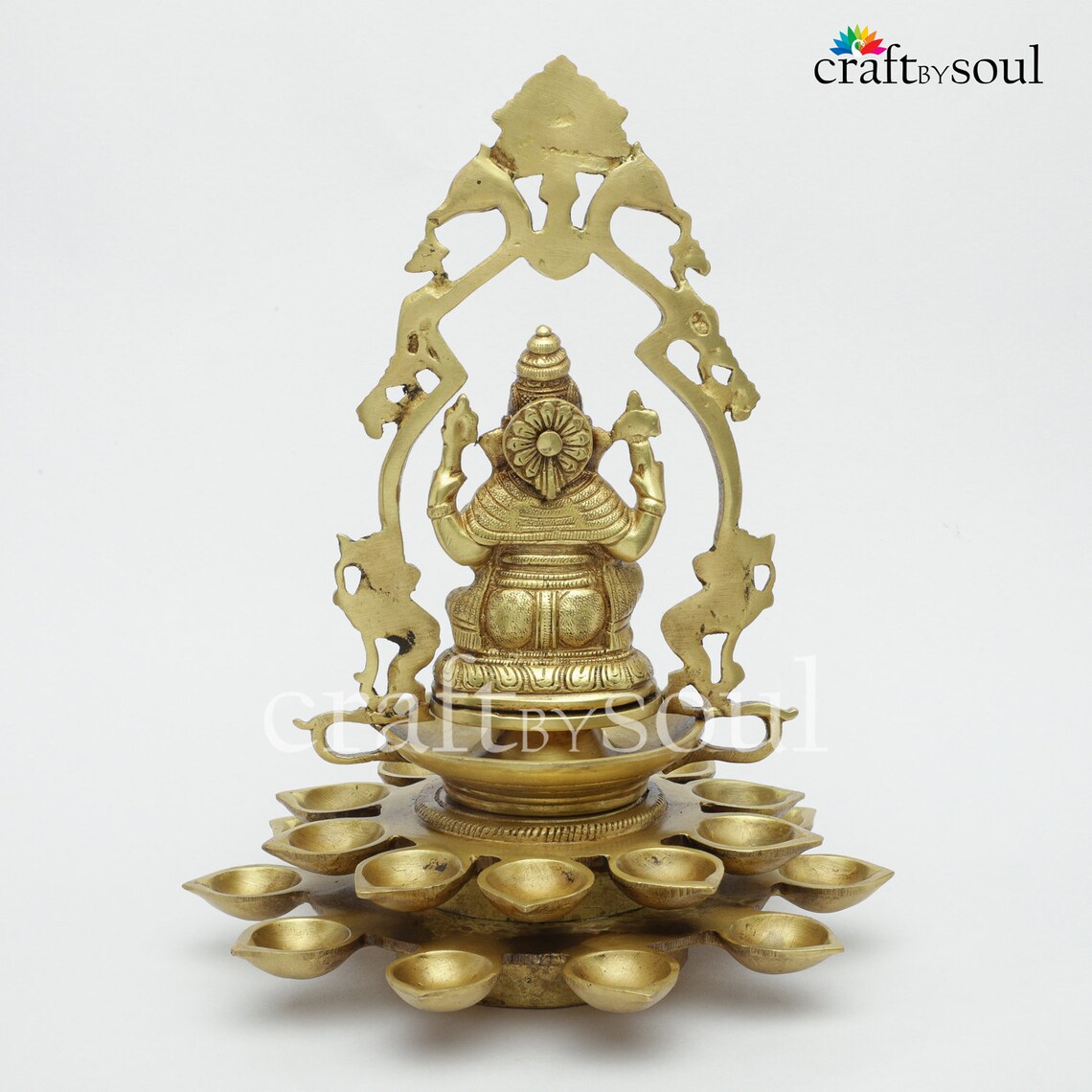 Brass Ganesh Diya, Home Temple Diya, Handmade Oil Lamp, Oil Dia, Indian ...