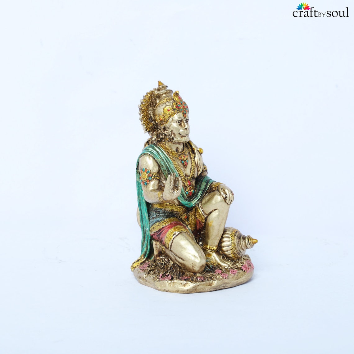 Lord Hanuman Statue,17 Cm Resin Sitting Hanuman Figurine, Resin ...