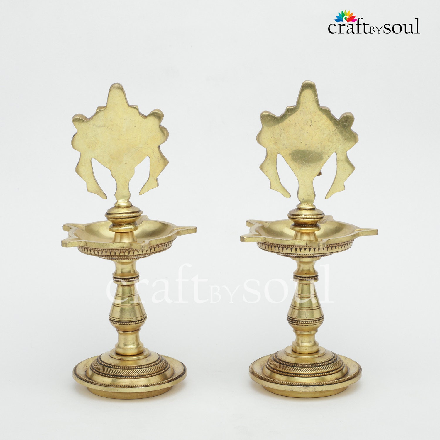 Brass Shankh Chakra Diya, Brass Appam Deepam,brass Deepak 9 Inch for ...