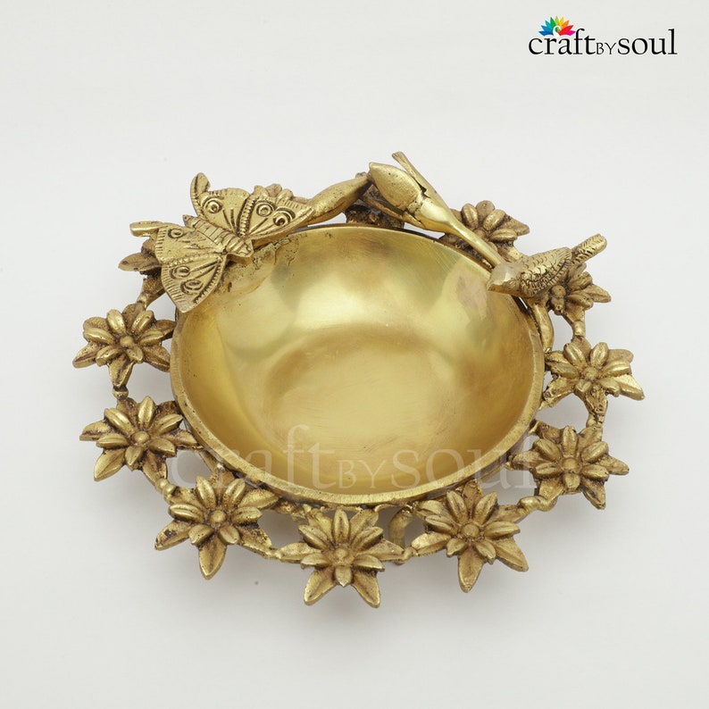 Urli Bowl in Brass Flower Design Uruli Traditional Bowl for - Etsy