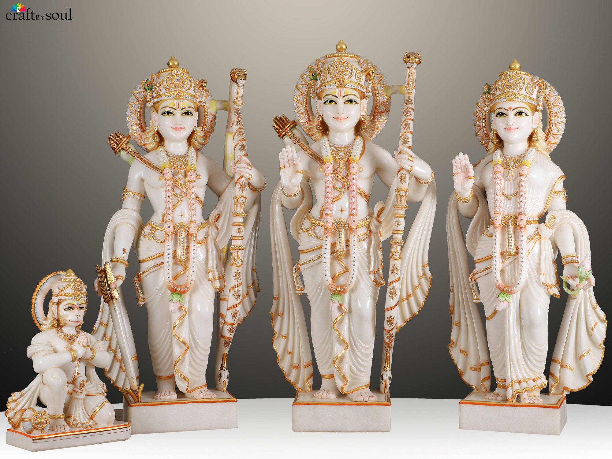 Ramdarbar Statue in Marblebig Ram Ji Family Statue Lord Rama - Etsy