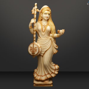 Meera Bai Statue, 24" Inches Mira Bai Sculpture in Reform Marble ...
