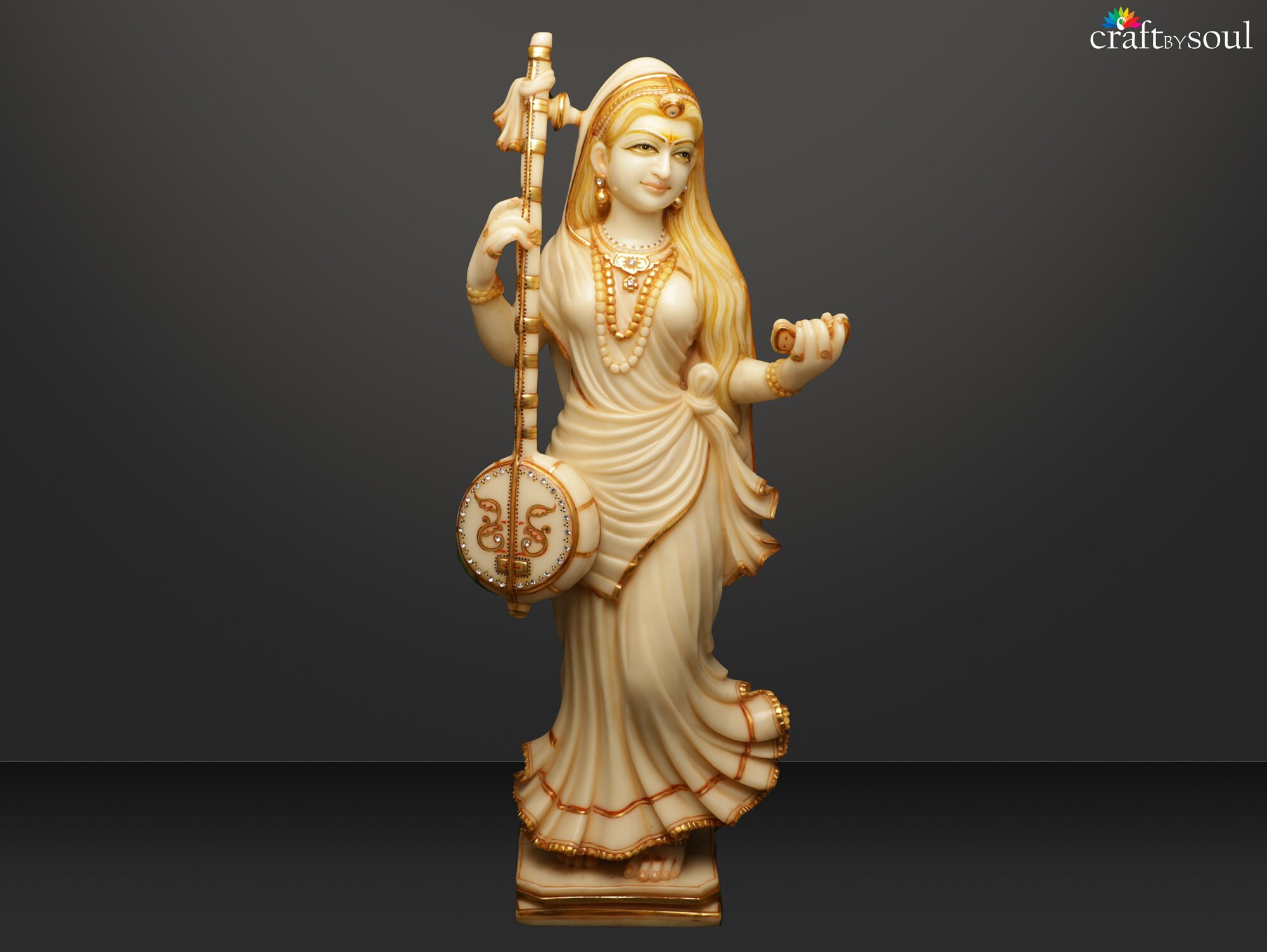 Meera Bai Statue, 24" Inches Mira Bai Sculpture in Reform Marble ...
