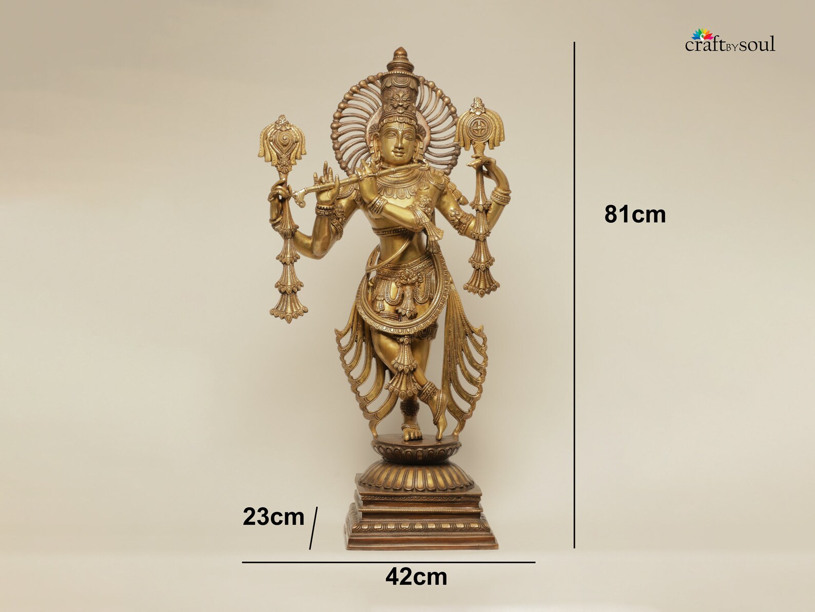 Krishna Statue in Brass 80 CM Big Large Size Krishna Brass - Etsy