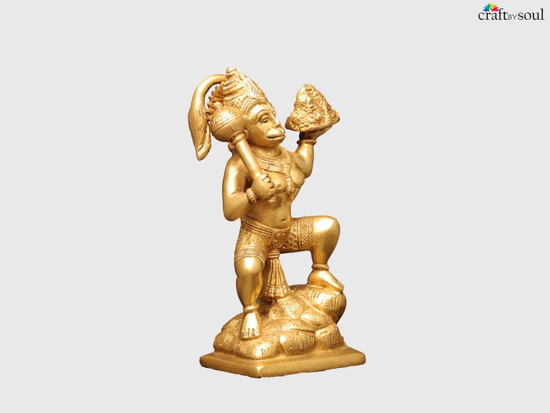 Lord Hanuman Statue,6 Inch Small Hanuman Figurine,pure Brass Standing ...