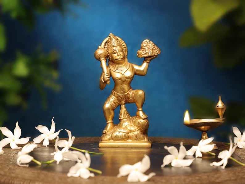 Lord Hanuman Statue6 Inch Small Hanuman Figurinepure Brass - Etsy