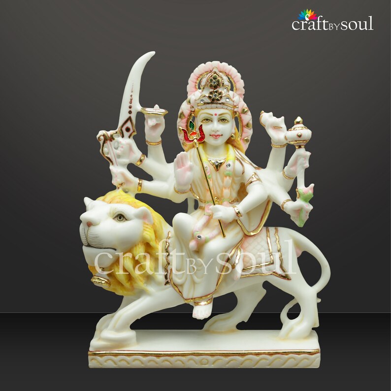 Maa Durga Statue,23 Cm Resin Bengali Devi for House, Goddess Devi ...