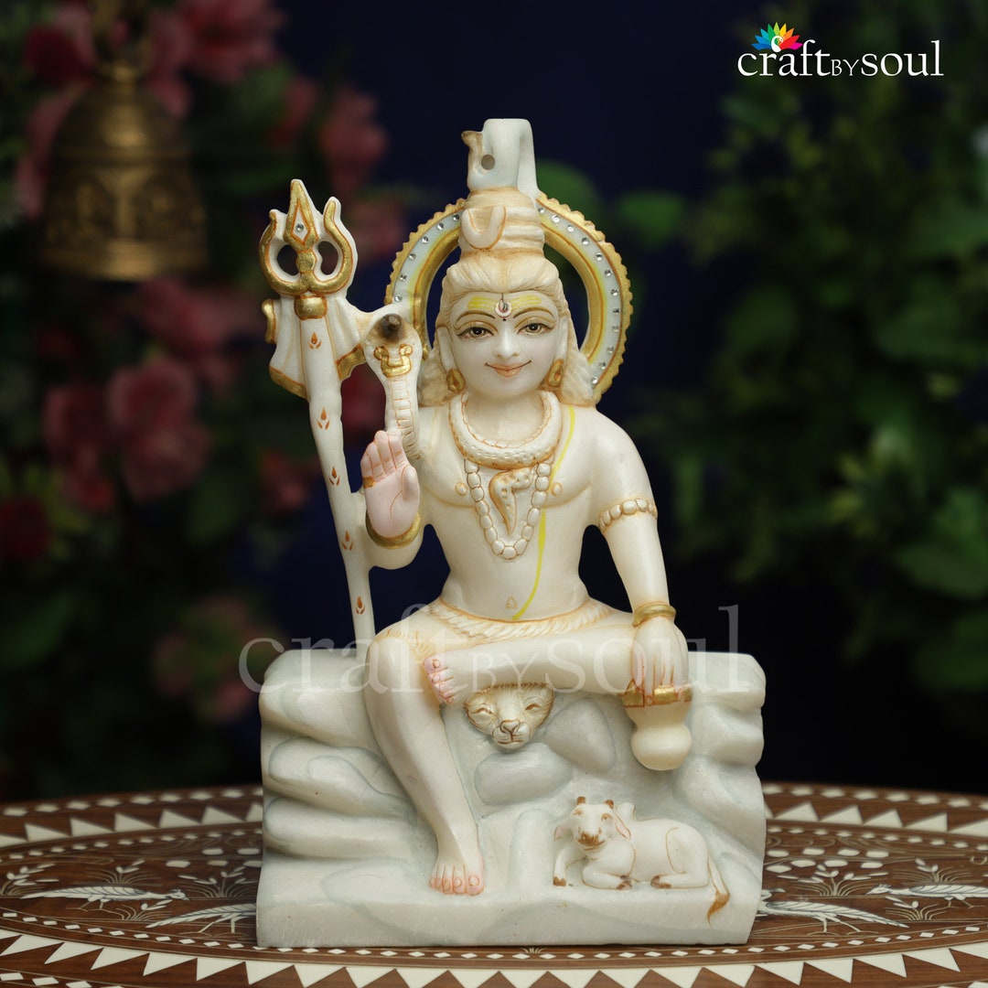 Marble Shiva Statue,31cm Small Shiv Idol With Pure Marble, Shiv ...