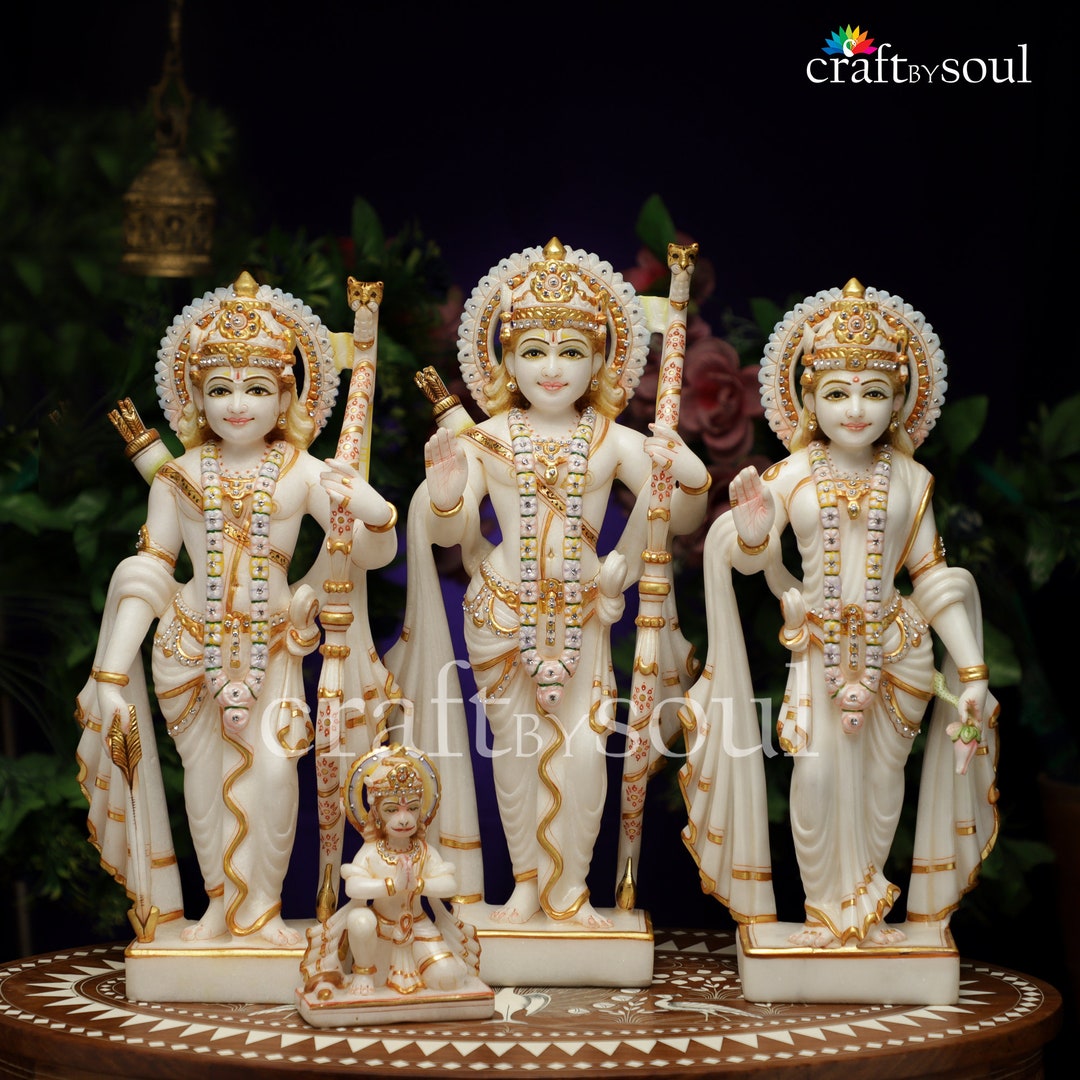 Ramdarbar Statue in Marble,big Ram Ji Family Statue, Lord Rama Laxman ...