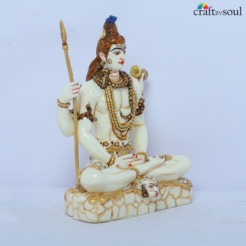Shiva Statue 15CM Small Size Hand Painted Resin Marble Dust Lord Shiva ...