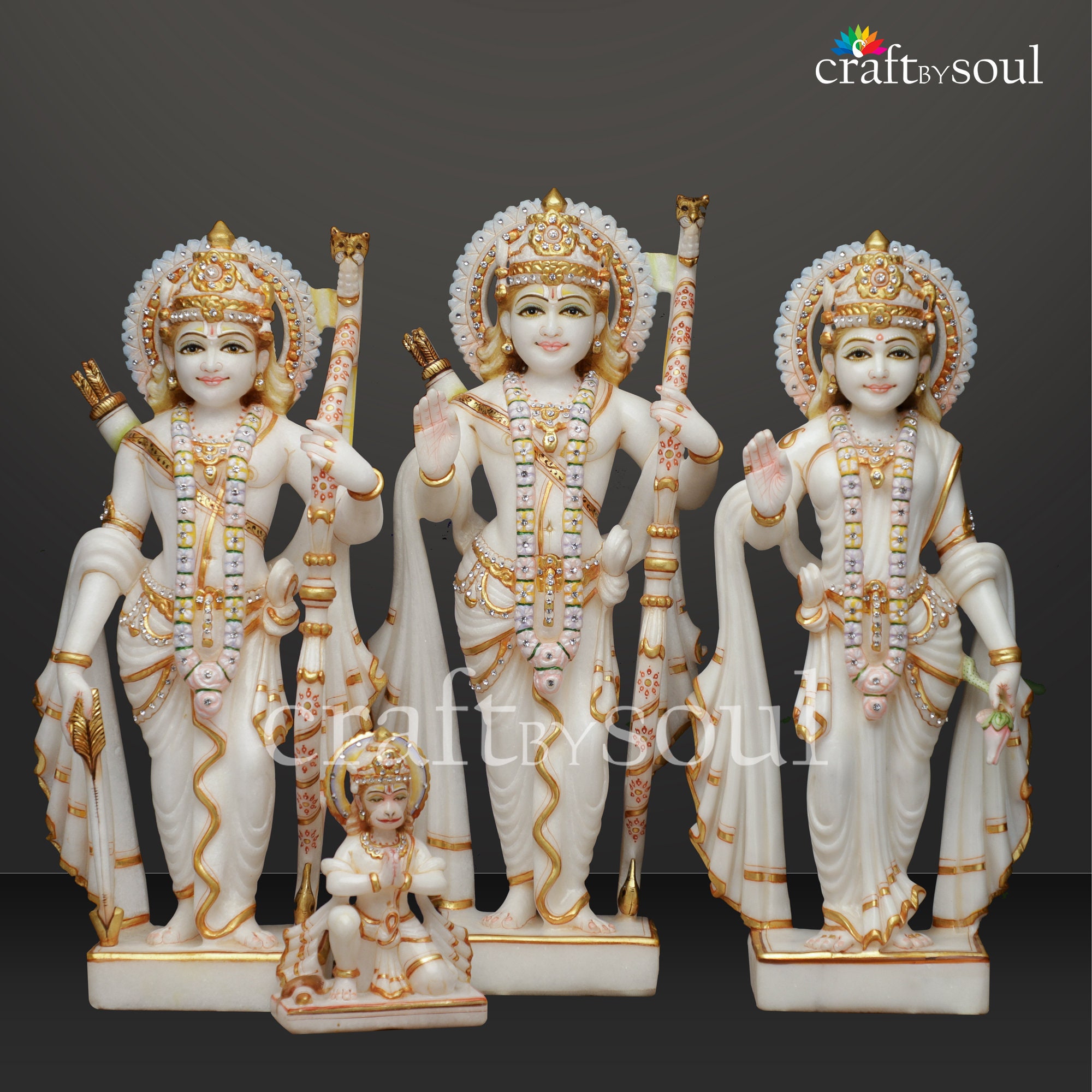 Ramdarbar Statue in Marble,big Ram Ji Family Statue, Lord Rama Laxman ...
