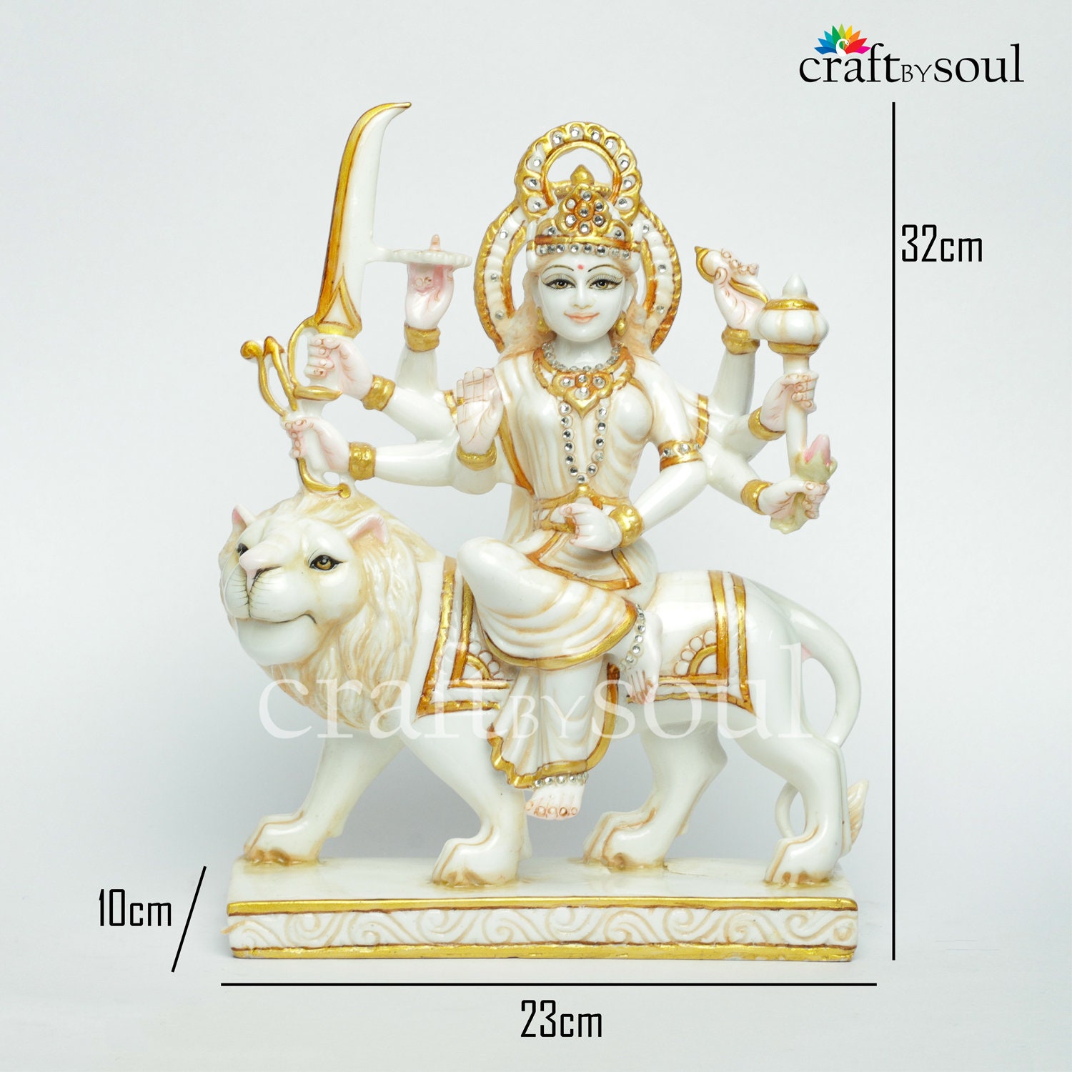 Maa Durga Statue,32 Cm Resin Bengali Devi for House, Goddess Devi ...