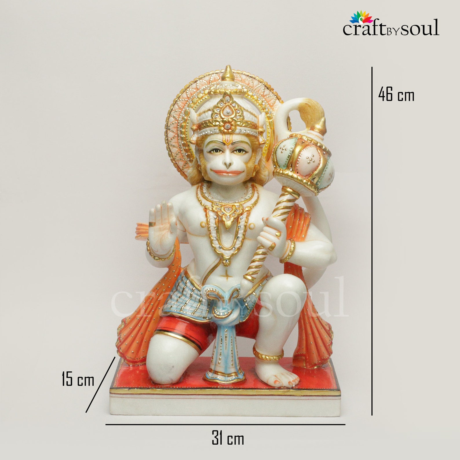 Lord Hanuman Idol,46 CM Shri Hanuman Statue,bajrang Bali Murthi,sitting ...