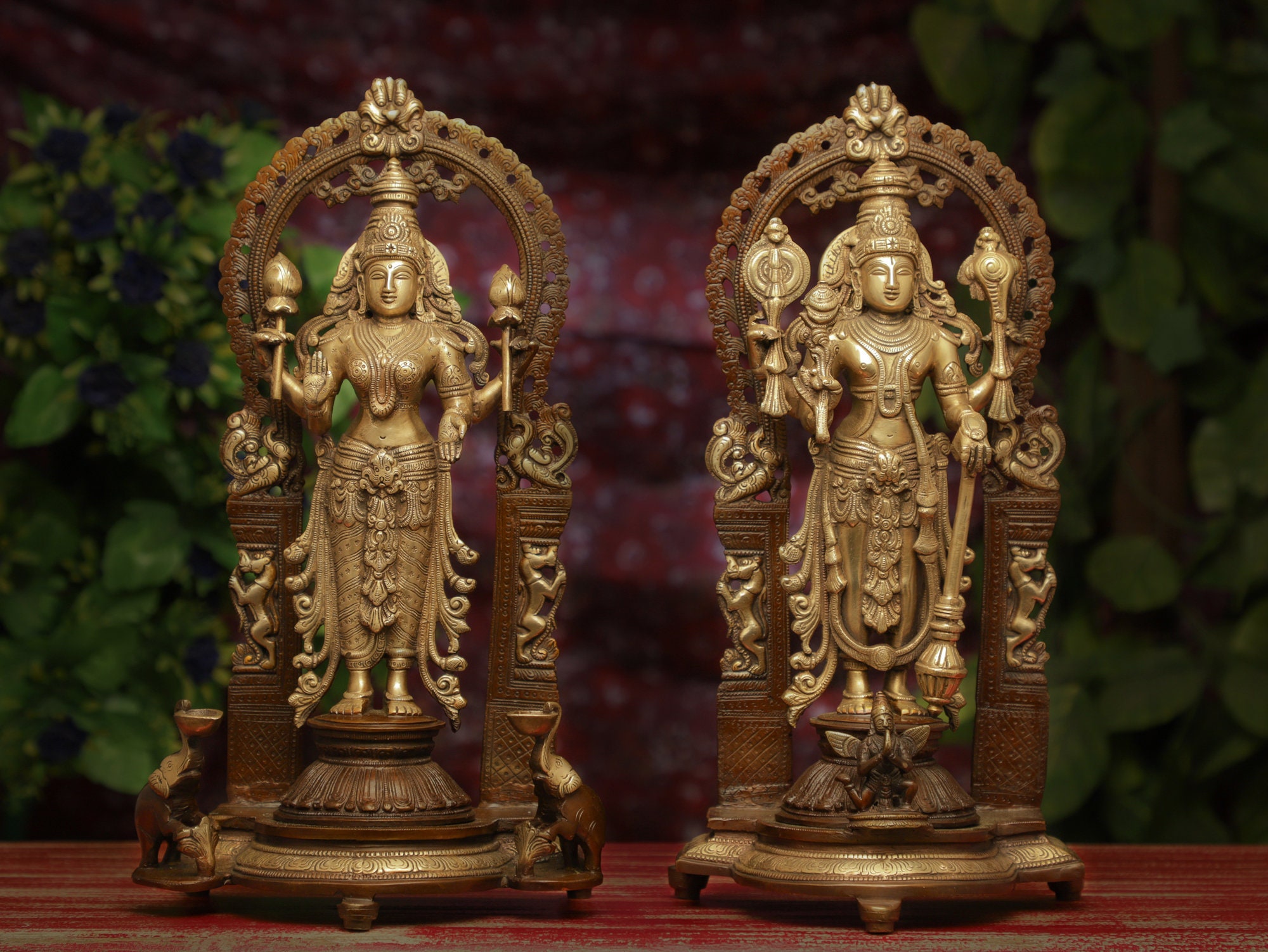 Lord Vishnu Narayan Idol Brass 7 Inch Vishnu Statue In Brass