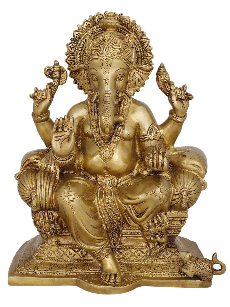Brass Ganesha Statue Ganesha Statue 21 Cm Lord Ganesh Idol | Etsy