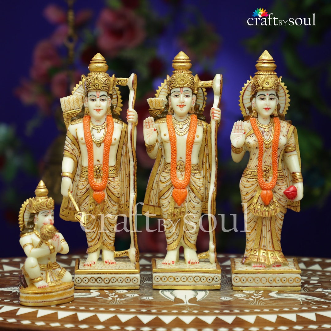 Ram Darbar Statue, 25cm Hand Painted Ramdarbar Idol, Lord Rama, Lord ...