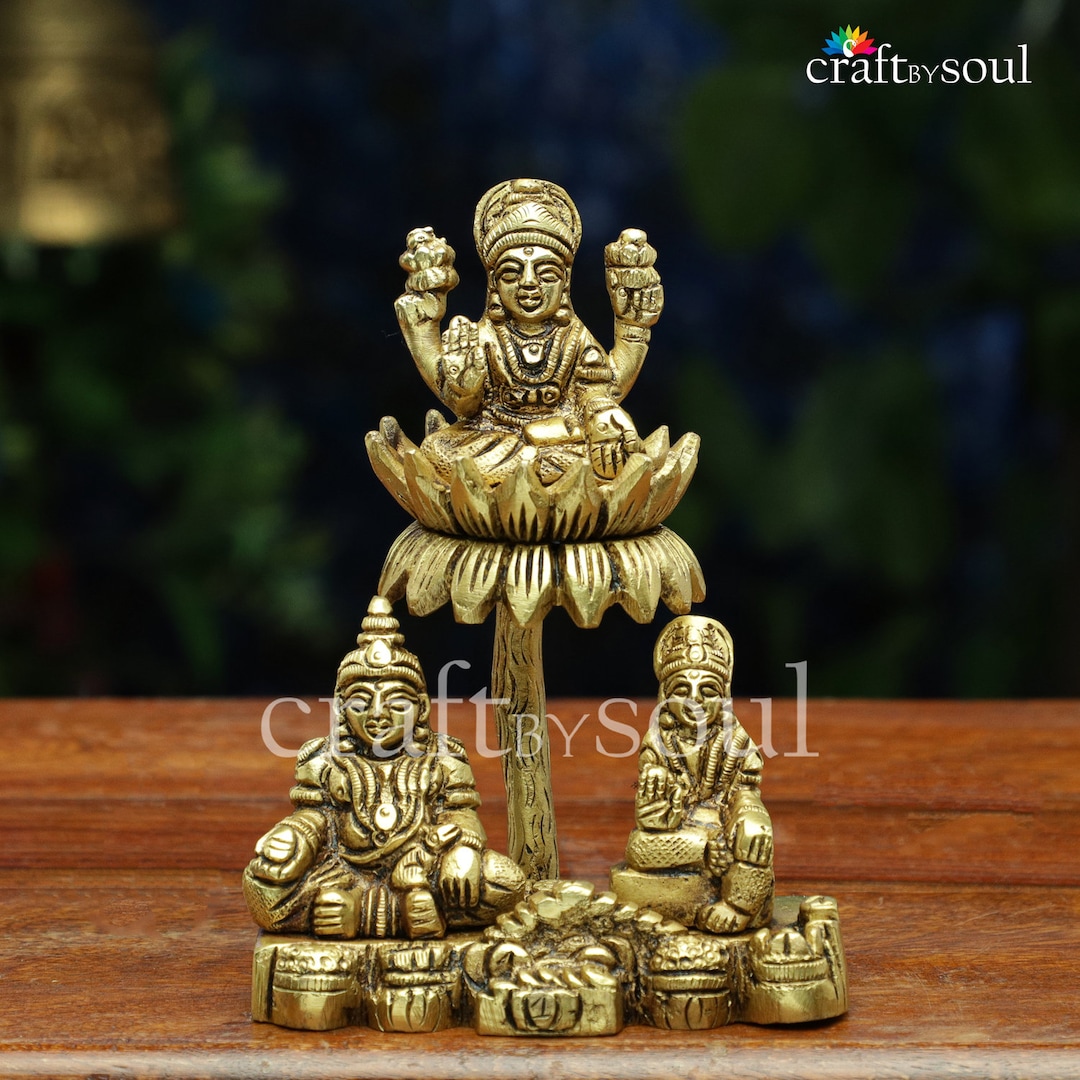 Brass Lakshmi Kuber Statue With Chitralekha, Kubera Laxmi Idol,hindu ...