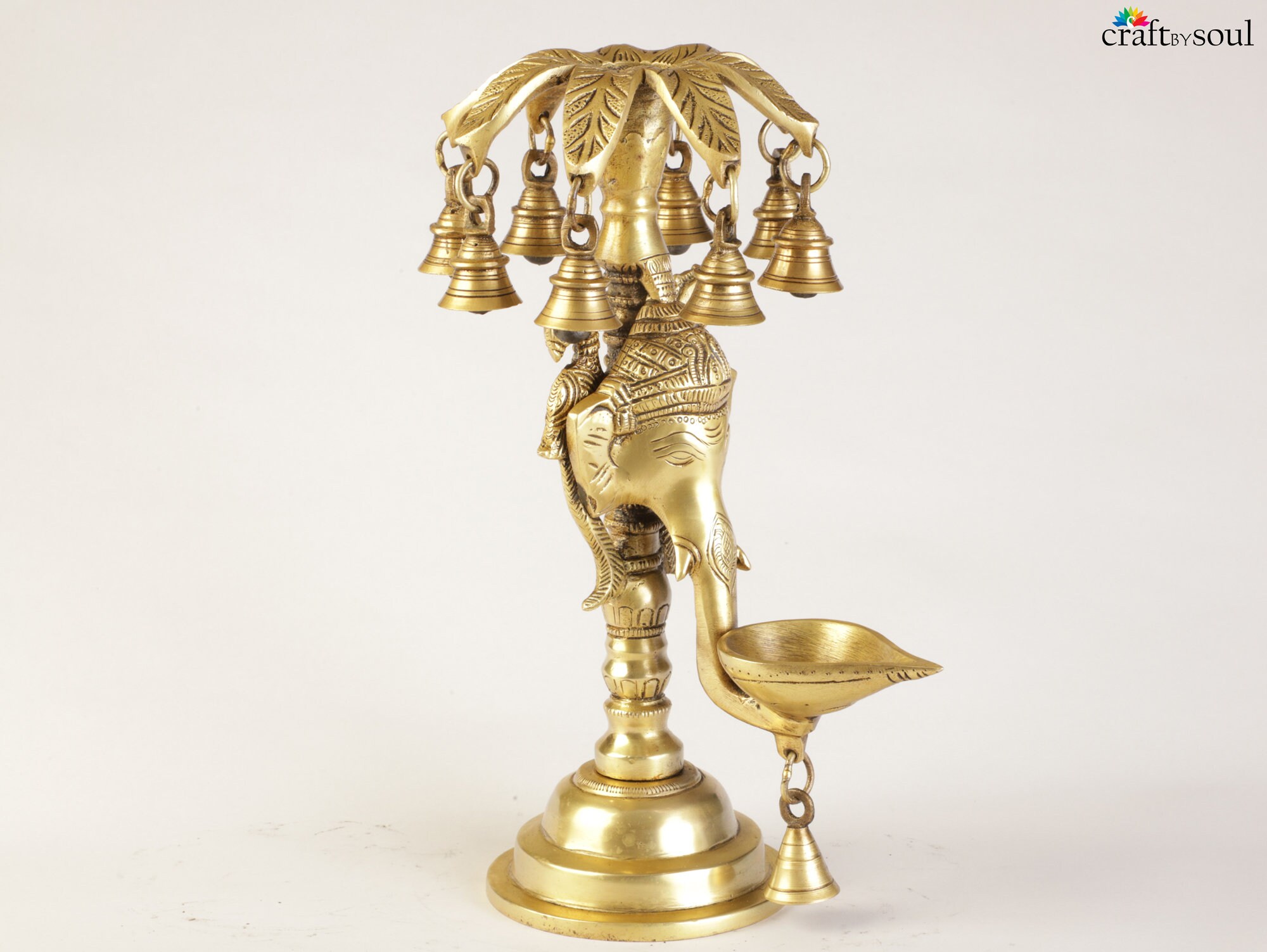 Brass Ganesha Oil Wick Lampganapathi Deepam With Bellsganesh | Etsy