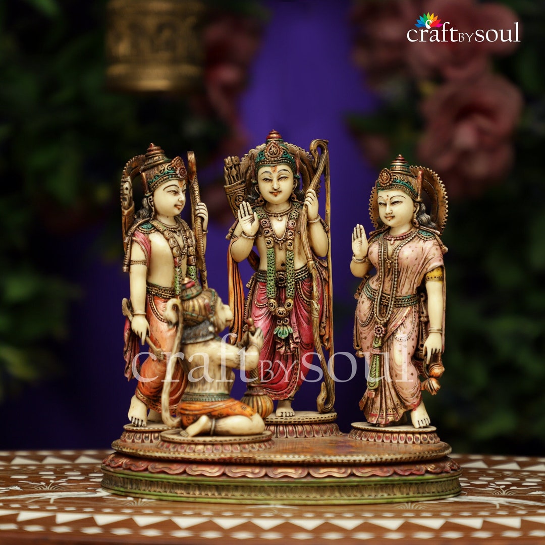 Ram Darbar Statue, 20cm Hand Painted Ramdarbar Idol, Lord Rama, Lord ...