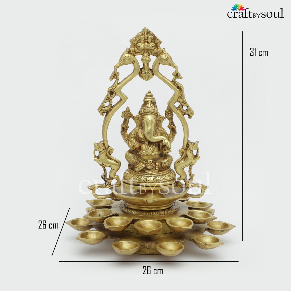 Brass Ganesh Diya, Home Temple Diya, Handmade Oil Lamp, Oil Dia, Indian ...