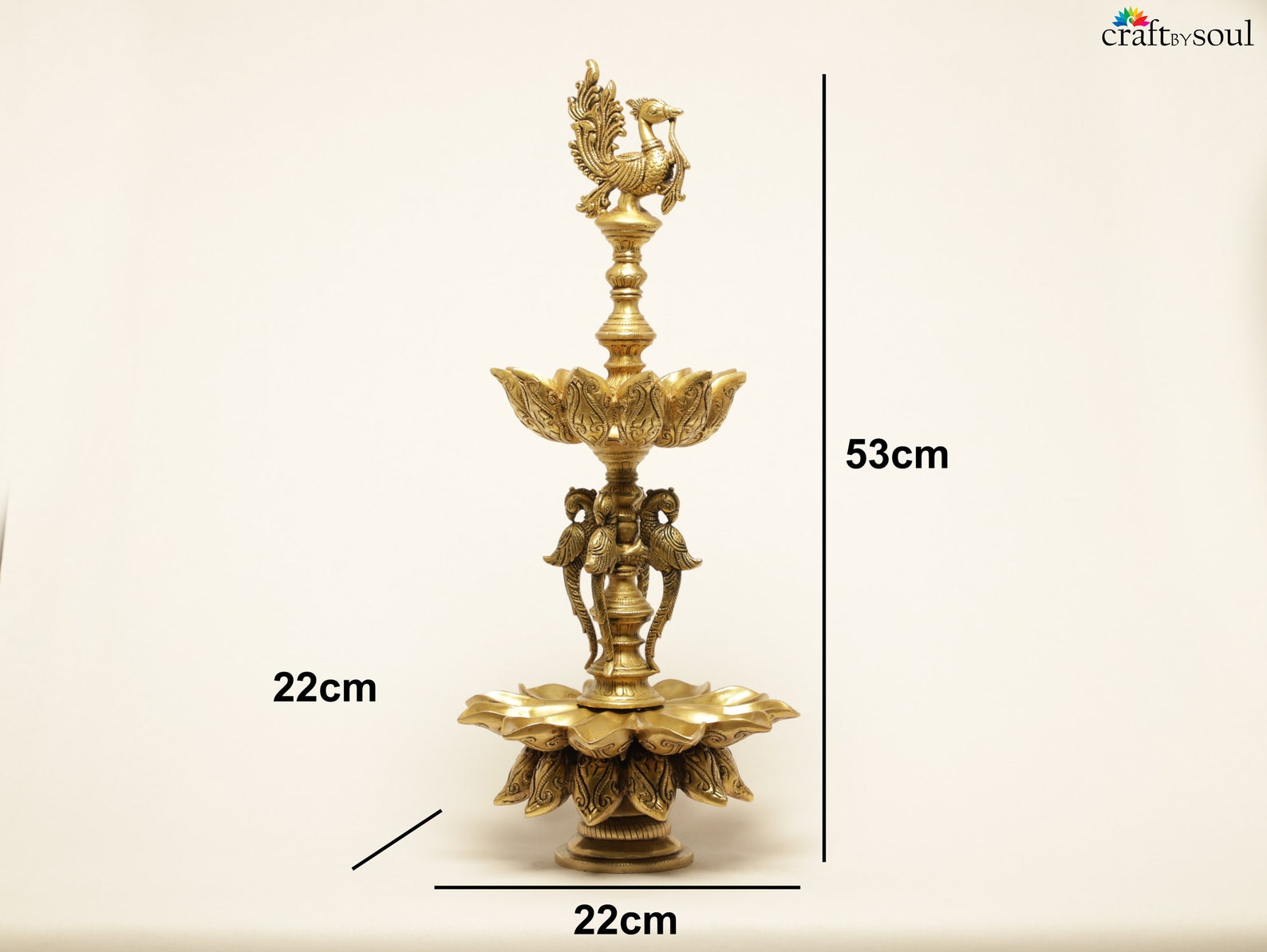 Brass Peacock Diya Stand,brass Appam Deepam,brass Deepak 21inch for ...