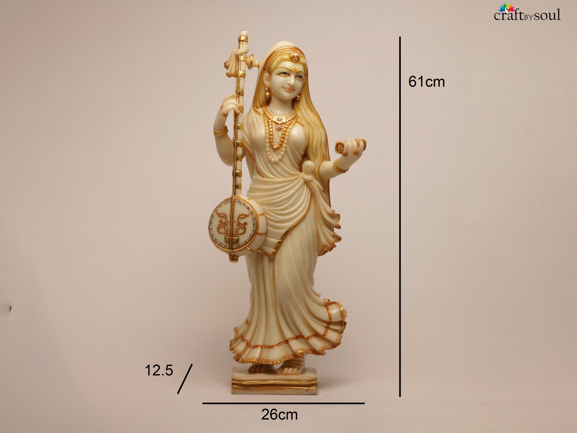 Meera Bai Statue, 24" Inches Mira Bai Sculpture in Reform Marble ...