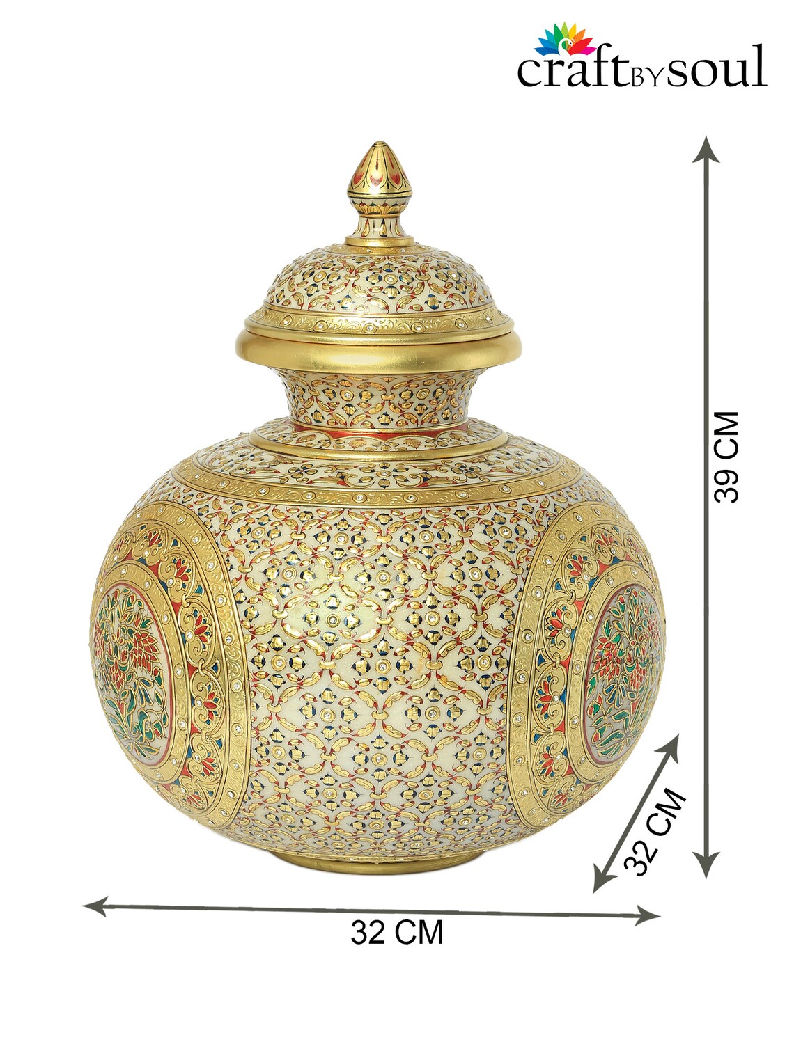 39CM Marble Pot with lid Handmade carved pot Handpainted | Etsy