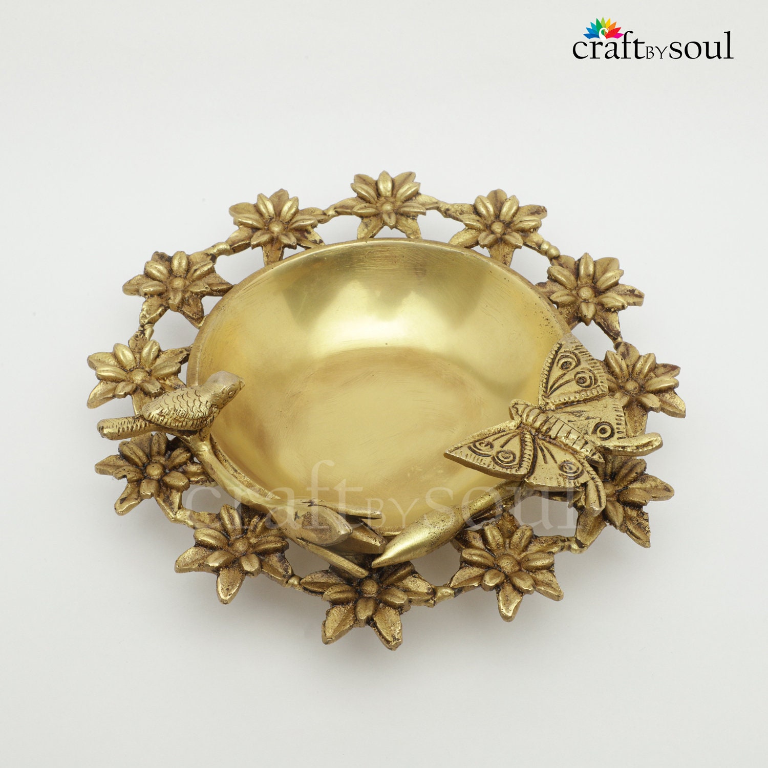 Urli Bowl in Brass Flower Design Uruli Traditional Bowl for - Etsy