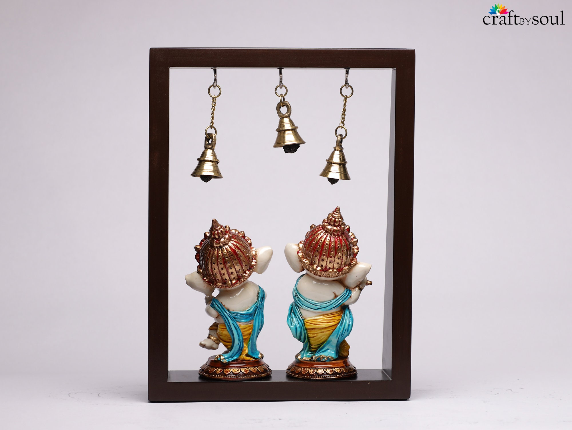 Ganesha Statues in Wooden Frame, Musical Set of Ganesha Idol, Dancing ...