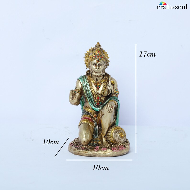Lord Hanuman Statue,17 Cm Resin Sitting Hanuman Figurine, Resin ...