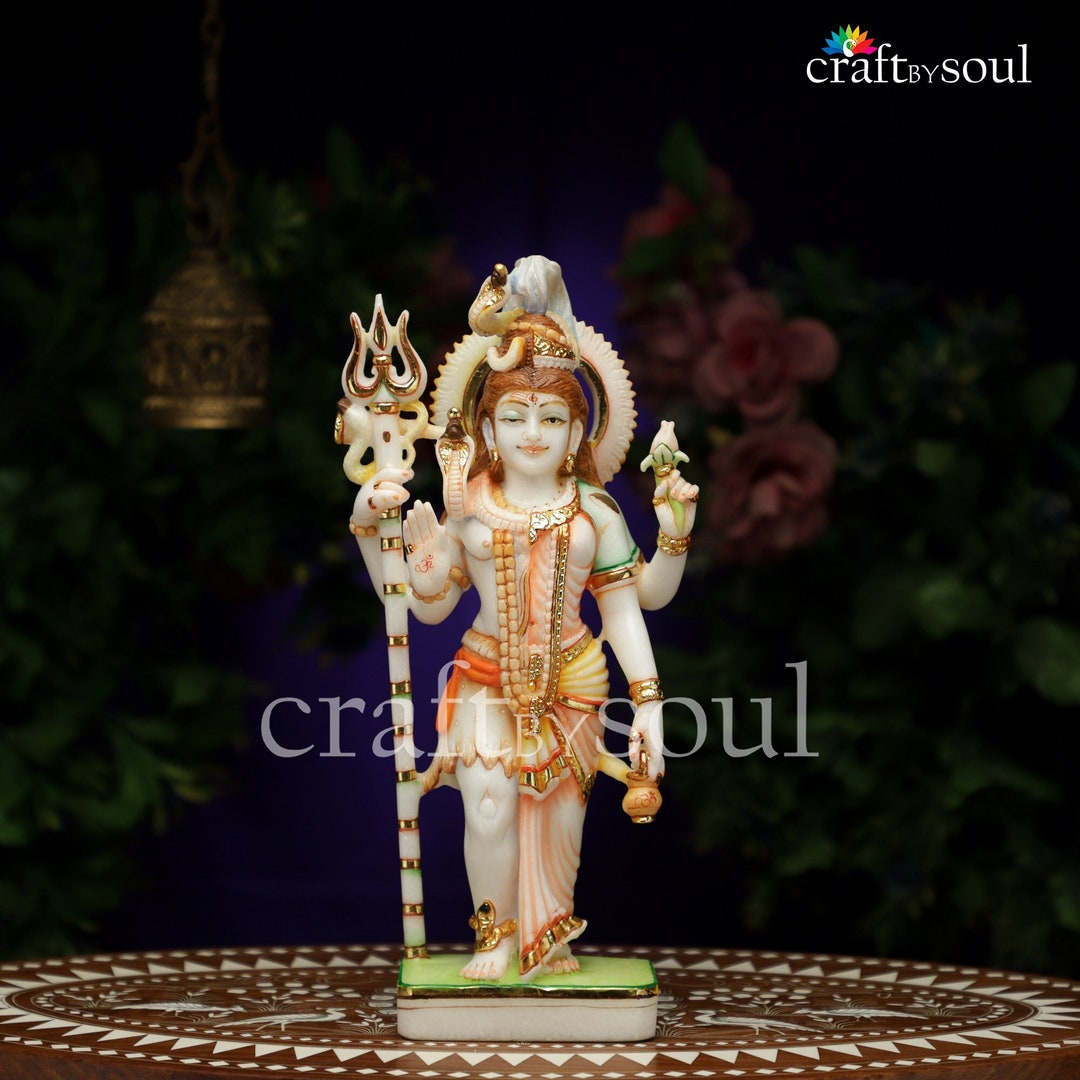 Ardhanarishvara Statue in Marble, 38cm Big Size Brass Ardhnareshwar ...