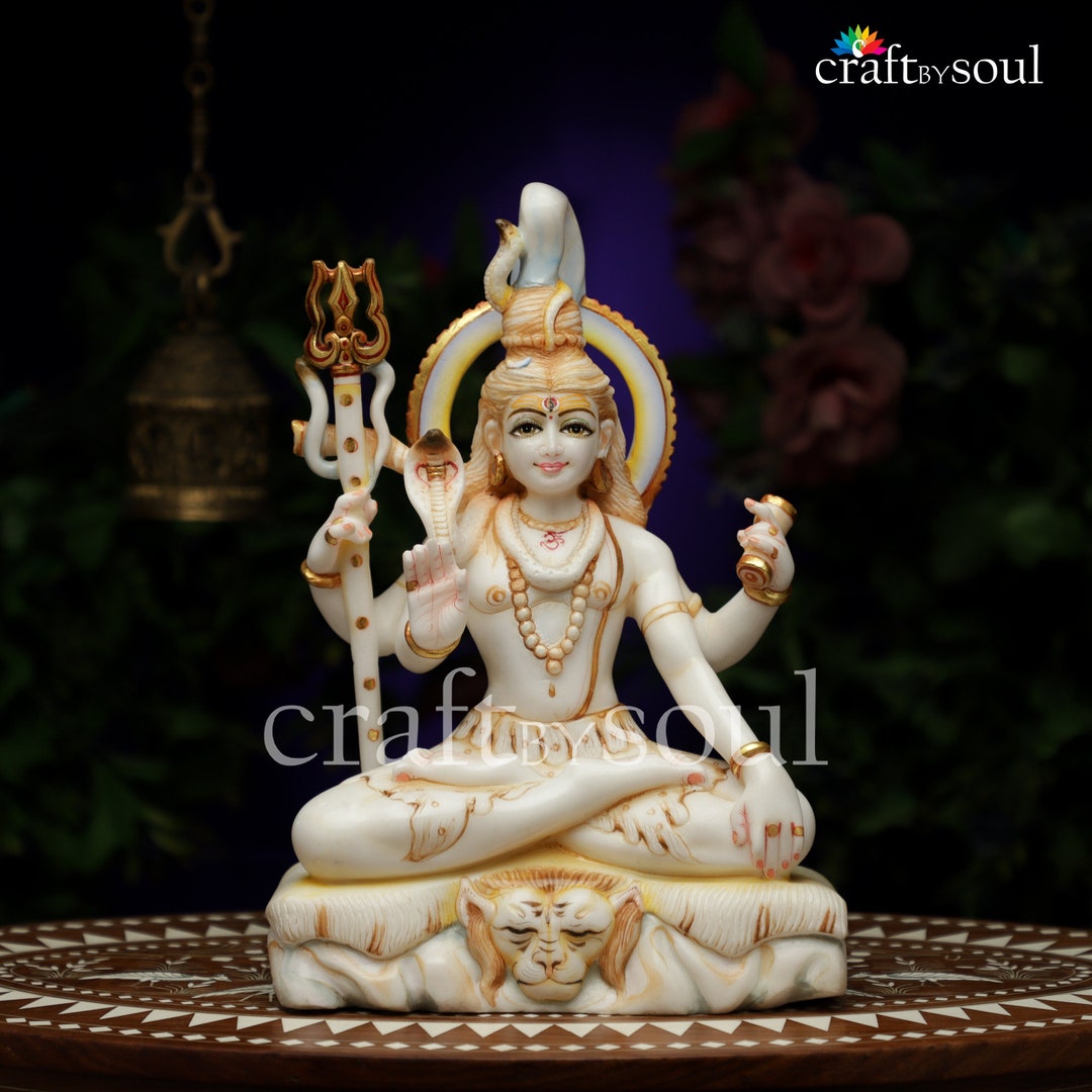 Lord Shiva Statue,39cm Big Shiv Idol Made With Pure Marble, Shiv ...
