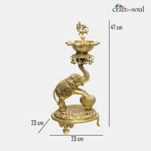 Traditional Brass Elephant Diya Intricate Design- Big Diya Stand Home ...
