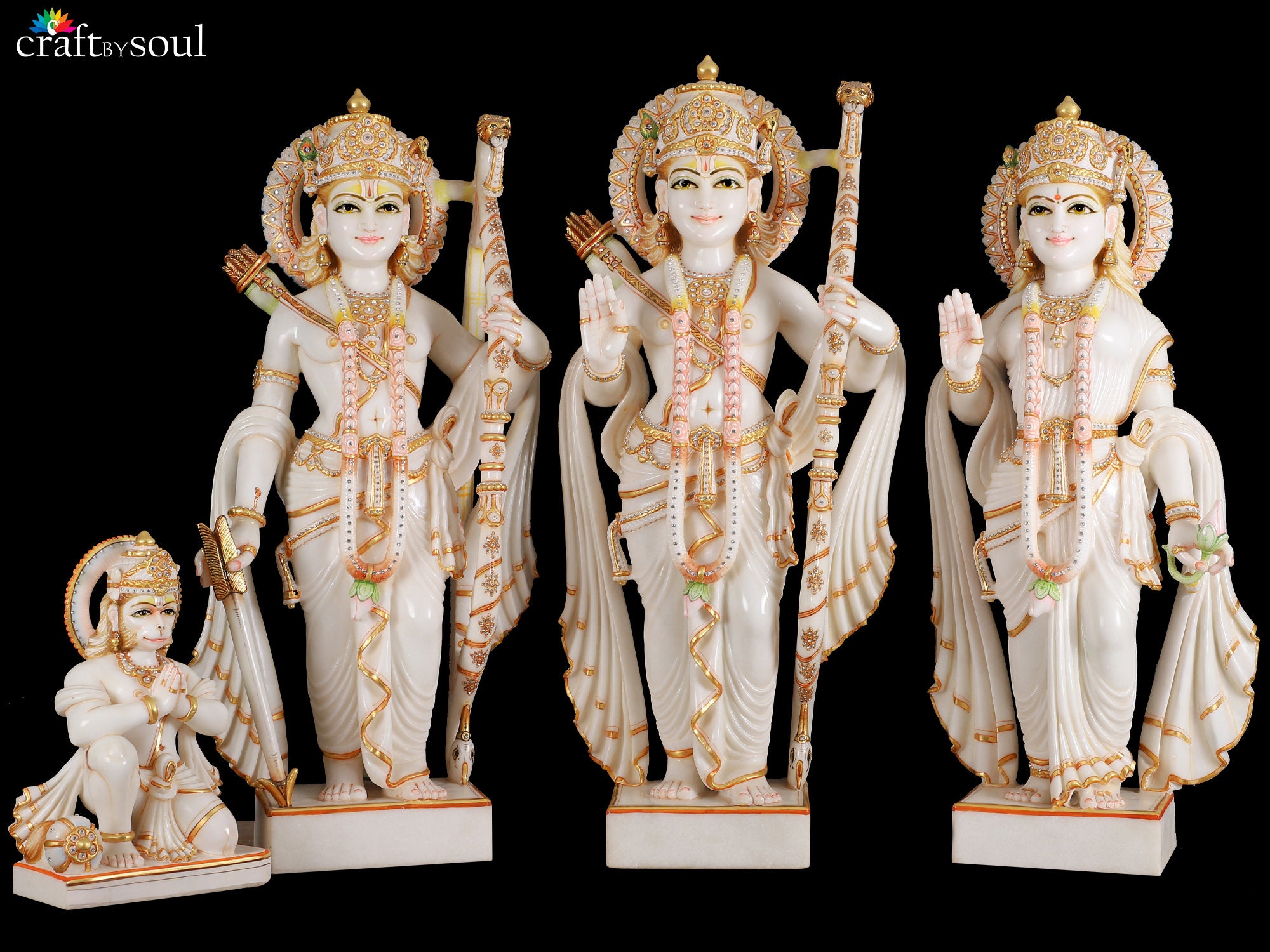 Ramdarbar Statue in Marblebig Ram Ji Family Statue Lord Rama - Etsy