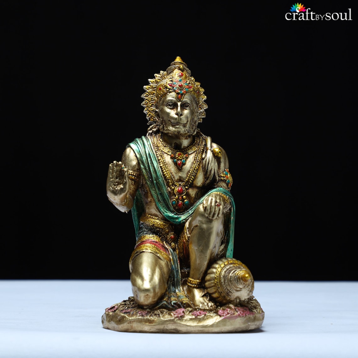 Lord Hanuman Statue,17 Cm Resin Sitting Hanuman Figurine, Resin ...
