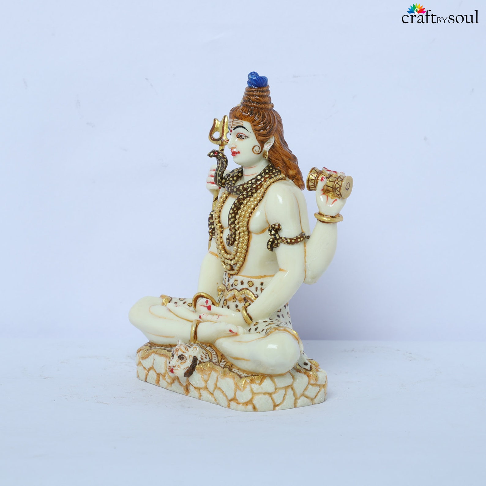 Shiva Statue 21CM Small Size Hand Painted Resin Marble Dust Lord Shiva ...