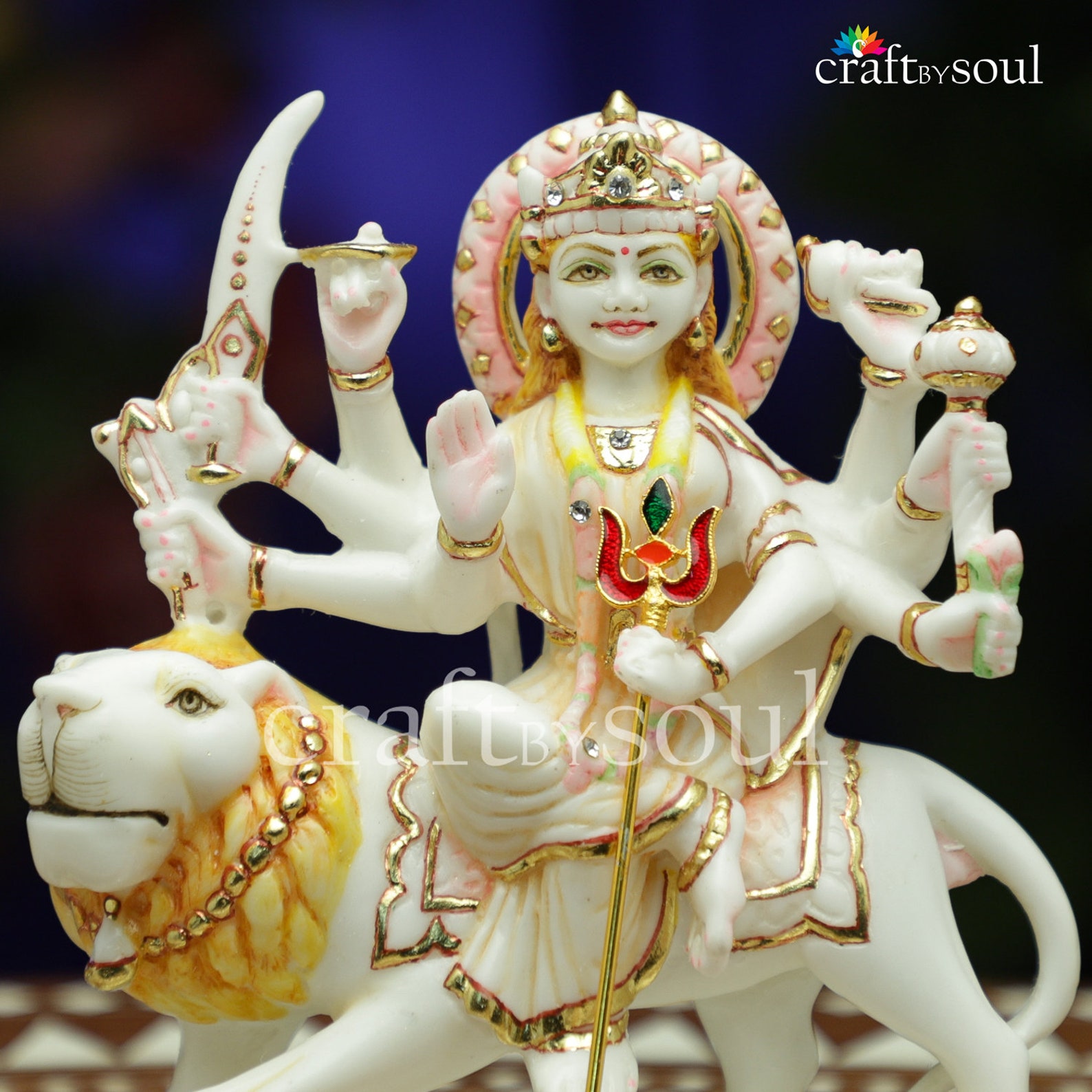 Maa Durga Statue,17 Cm Resin Bengali Devi for House, Goddess Devi ...
