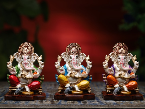 Lord Ganesha Statue 4 Inch Ganesh Statue Cultured Marble | Etsy