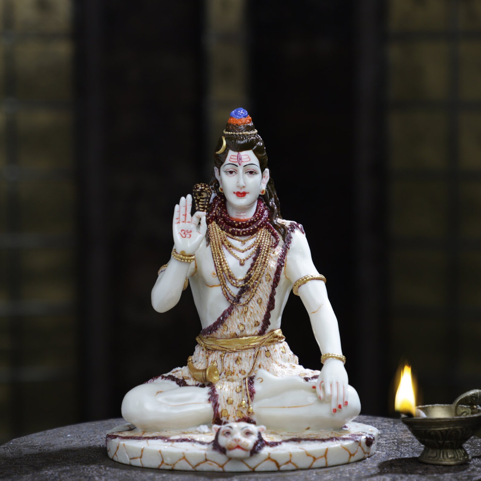 Shiva Statue,9" Big Size Hand Painted Resin Marble Dust Lord Shiva ...