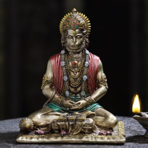 Lord Hanuman Statue19 Cm Resin Sitting Hanuman Figurine - Etsy