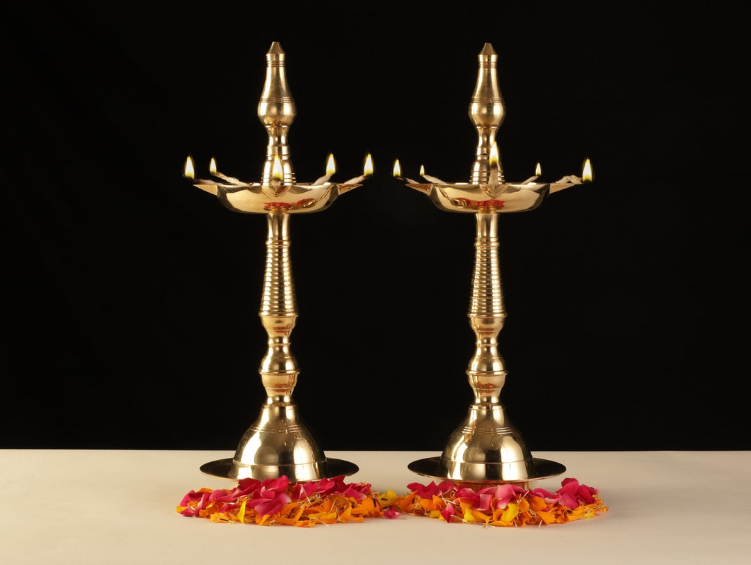 Brass Oil Dia,oil Wick Diya Indian Decor,brass Diya Stand,brass Deepak ...
