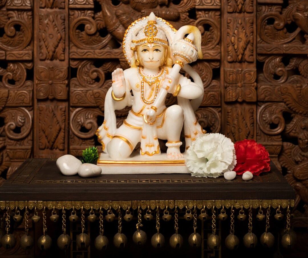 Marble Hanuman Statue,26cm Hanuman Statue, Bajrang Bali Idol, Sitting ...