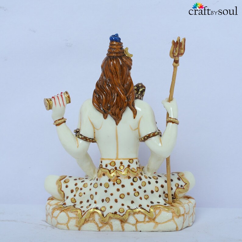 Shiva Statue 15CM Small Size Hand Painted Resin Marble Dust - Etsy