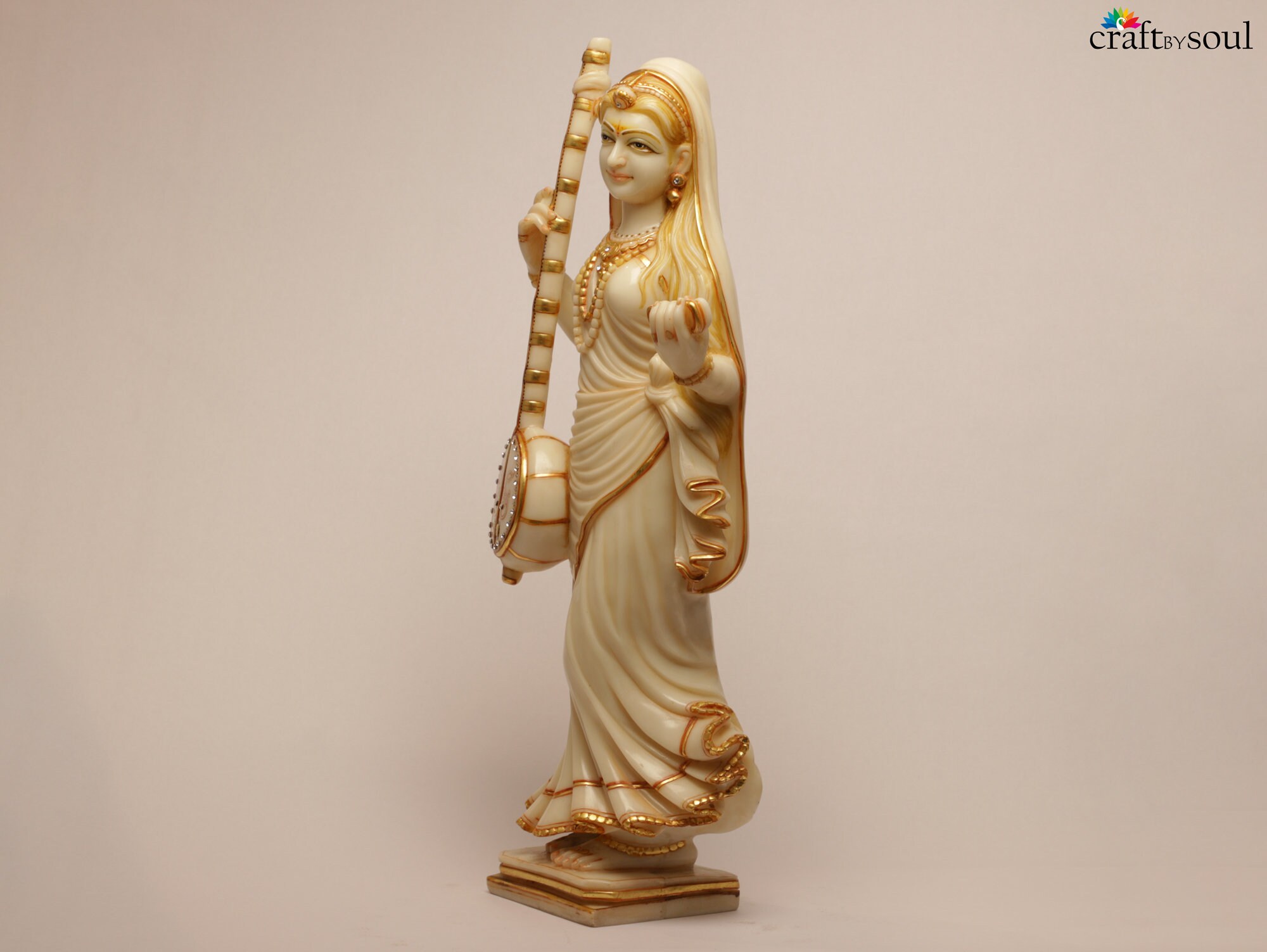 Meera Bai Statue, 24" Inches Mira Bai Sculpture in Reform Marble ...