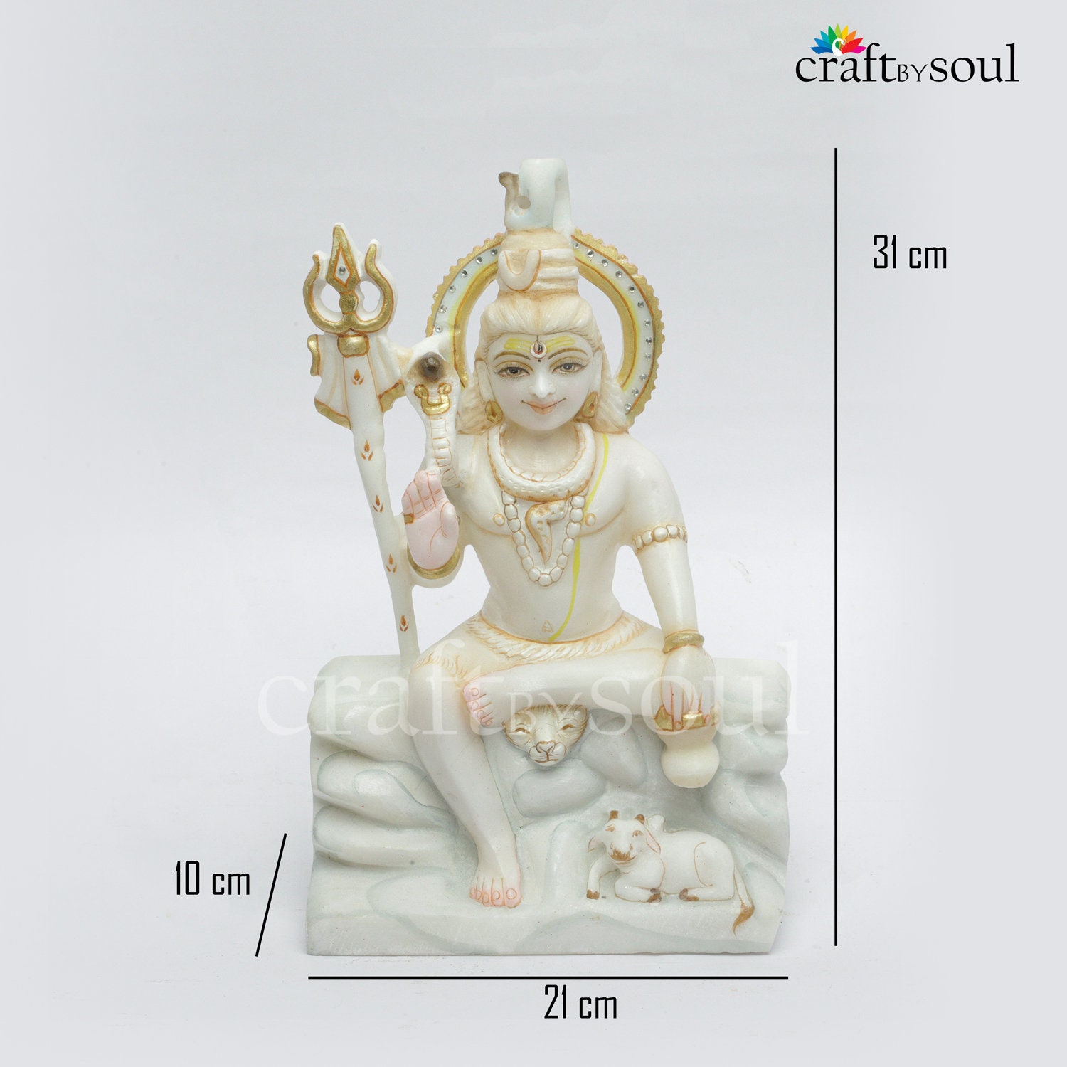 Marble Shiva Statue,31cm Small Shiv Idol With Pure Marble, Shiv ...