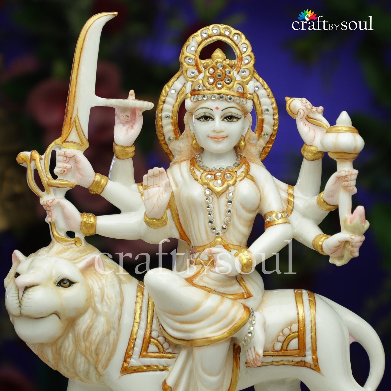 Maa Durga Statue,32 Cm Resin Bengali Devi for House, Goddess Devi ...