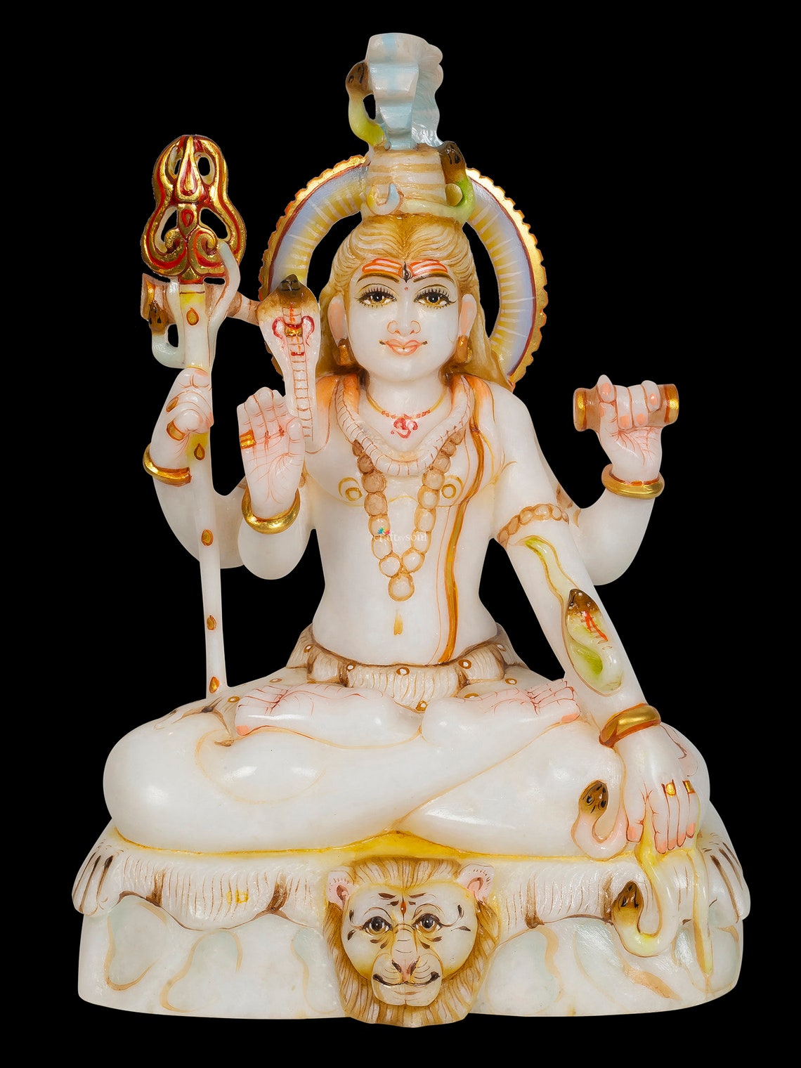 Lord Shiva Statue26cm Shiv Idol Made With Pure Marble Shiv | Etsy