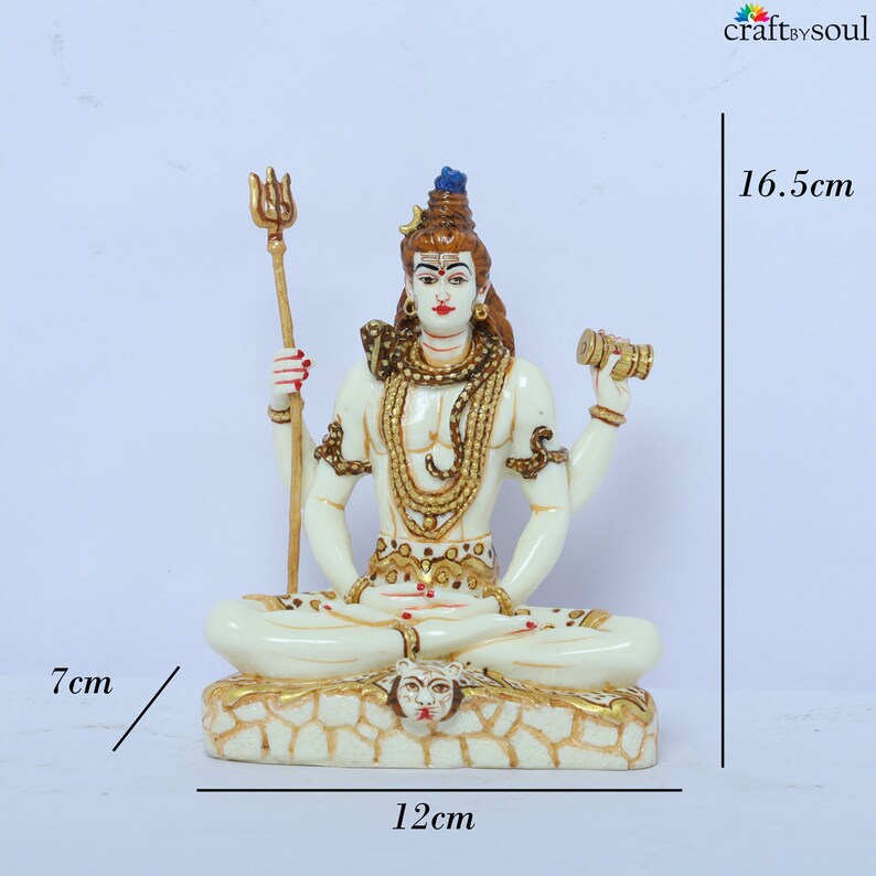 Shiva Statue 15CM Small Size Hand Painted Resin Marble Dust - Etsy