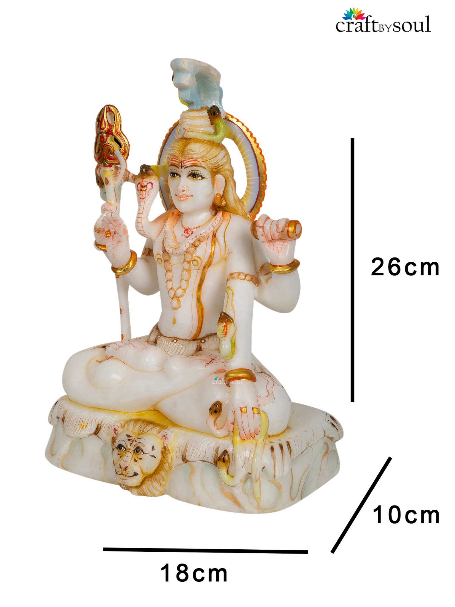 Lord Shiva Statue26cm Shiv Idol Made With Pure Marble Shiv | Etsy